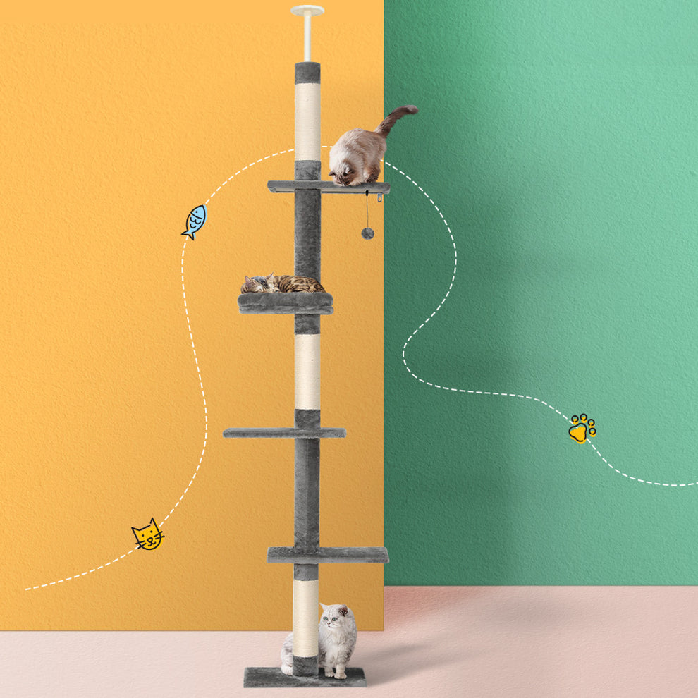 i.Pet Floor to Ceiling Cat Tree Grey 290cm – Coco & Harley
